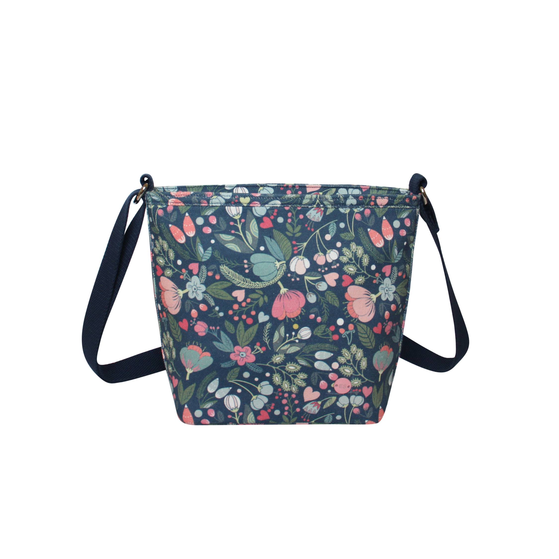 Blue Floral Canvas Brooke Bag – The Jewellery Stop