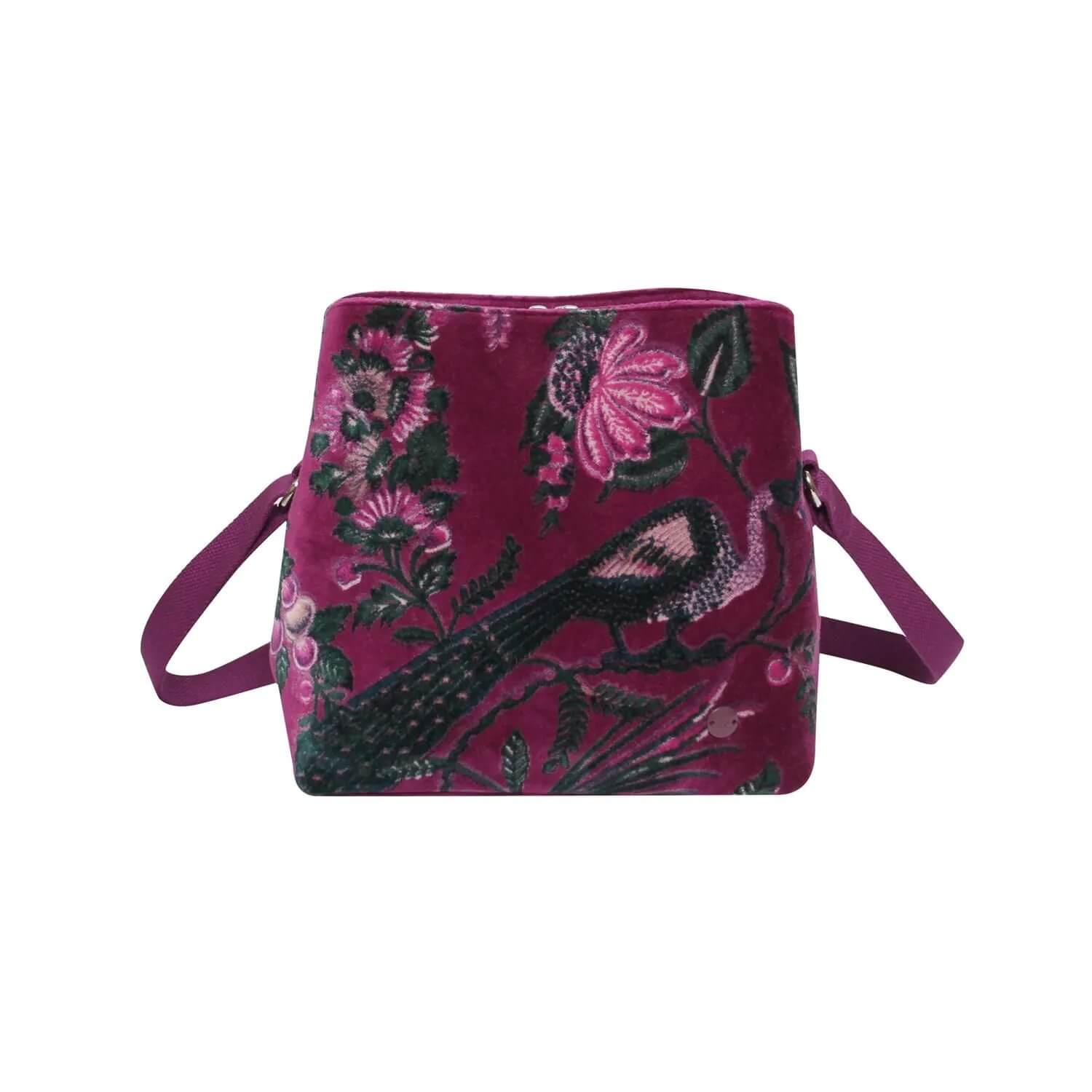 Plum Botanical Printed Velvet Logan Bag – The Jewellery Stop