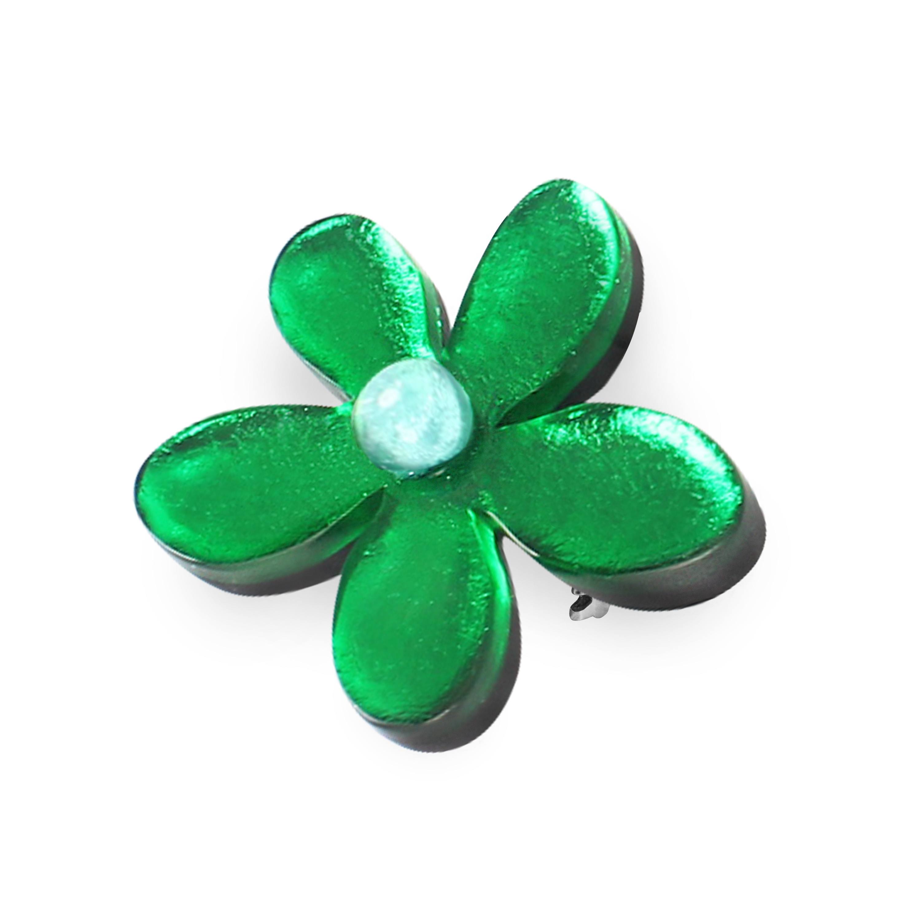 Emerald Flower Shiny Brooch – The Jewellery Stop